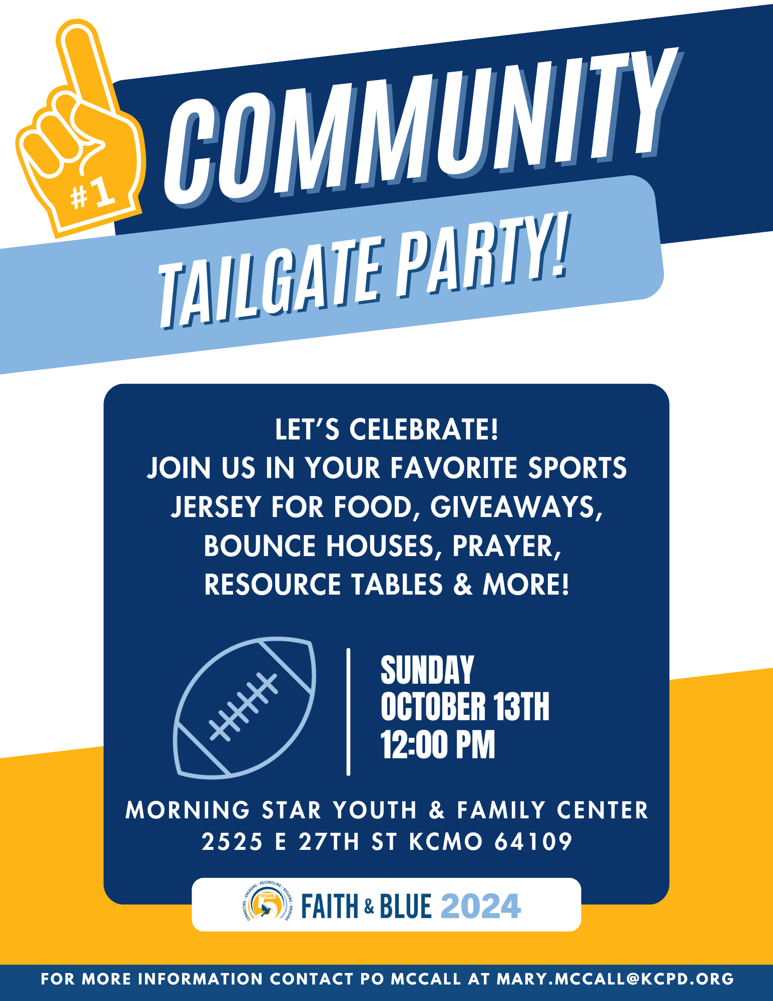 COMMUNITY TAILGATE PARTY | Faith & Blue 2024